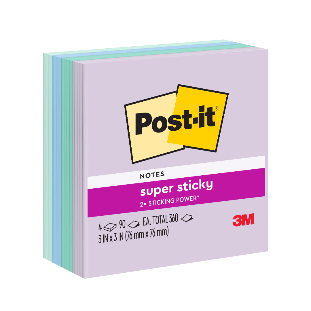 Post-it® 654-4SSBLU Blue Hour Notes, 3x3", 90sheets, 4pads/pack ...