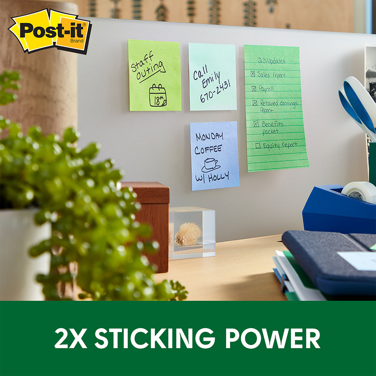 Post-it® 654-5SST Super Sticky Recycled Notes, Oasis Collection, 5 Pad ...