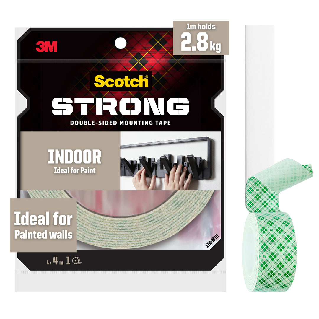 Scotch® 110-M12 Indoor Double-Sided Mounting Tape, 12mm x 4m – 1HomeShop.sg