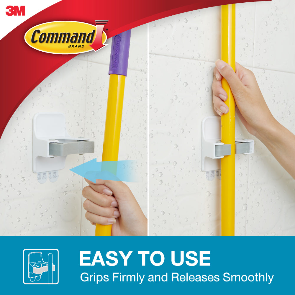 Command™ 17007B Bath Broom/Mop Gripper, 1 Gripper/Pack – 1HomeShop.sg
